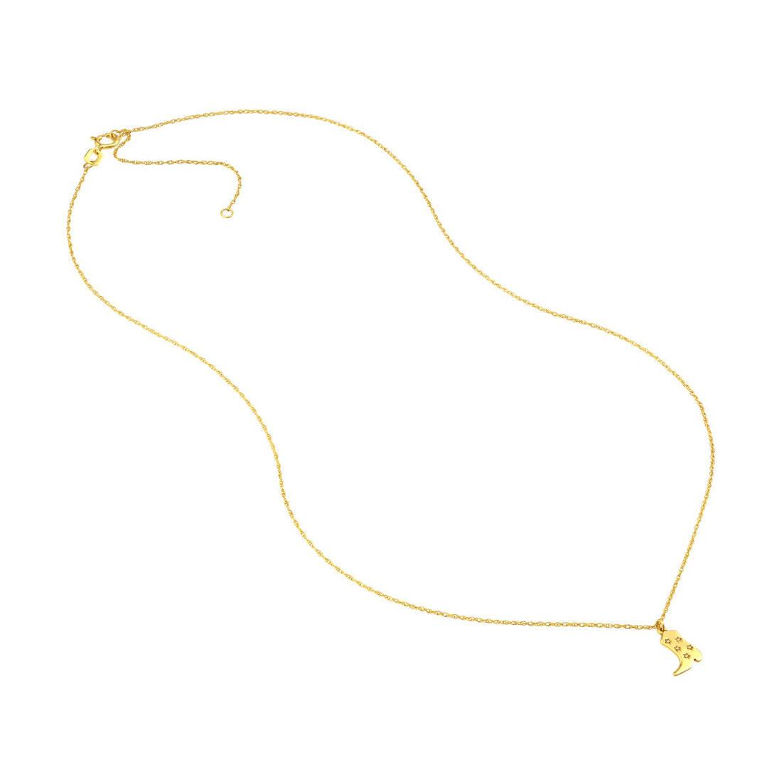 Solid 14K Real Cowboy Boot Necklace For Women Girls, Dainty Adjustable ...