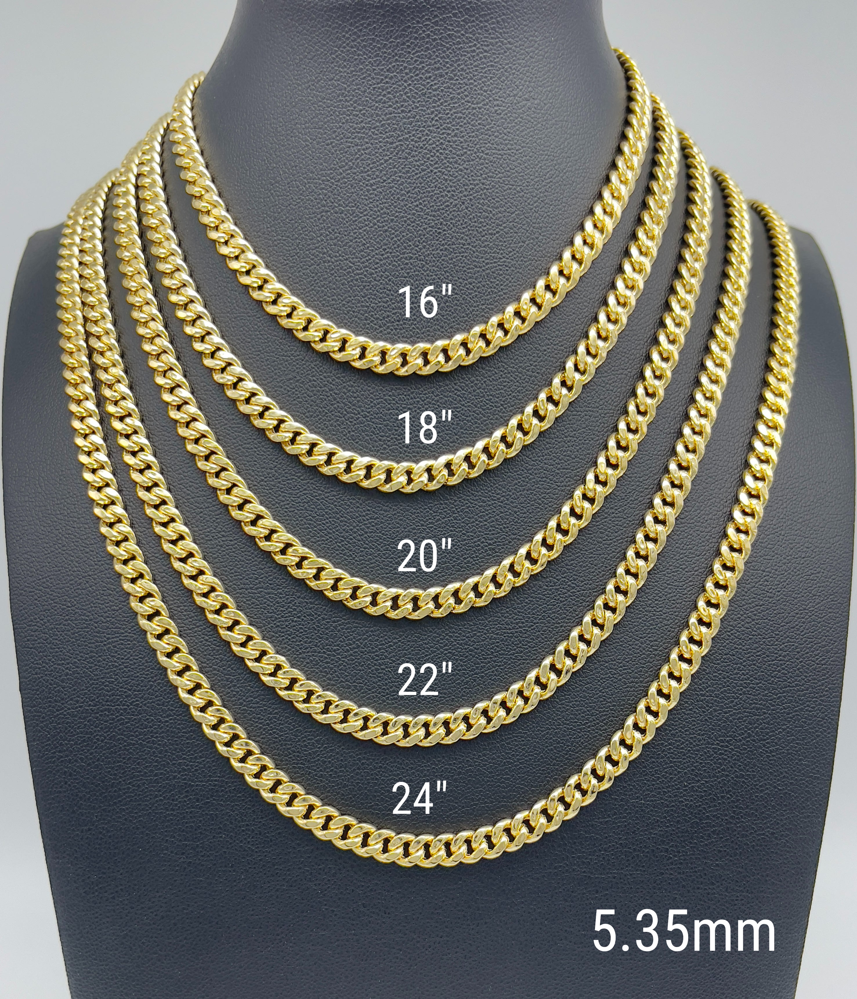 14K Real Gold Miami Cuban Link Chain Necklace For Men Women – JewelHeart