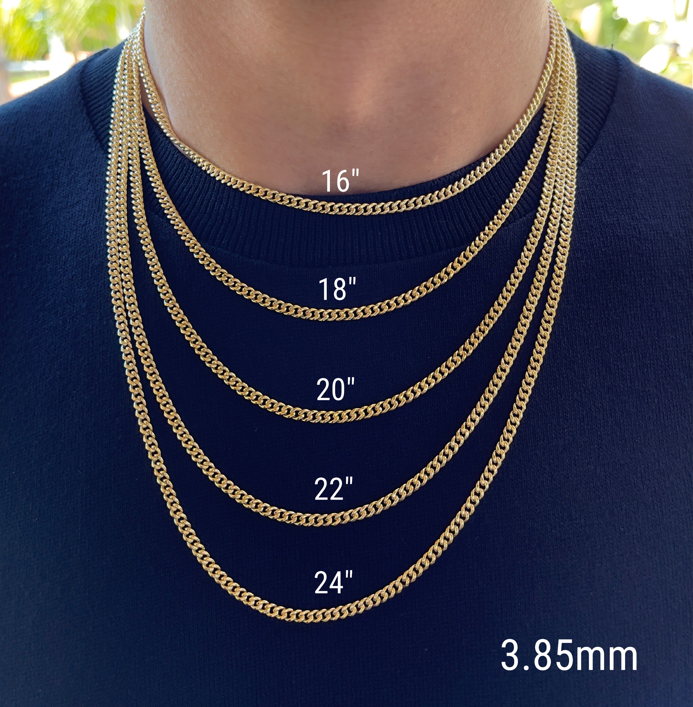 14K Real Gold Miami Cuban Link Chain Necklace For Men Women – JewelHeart