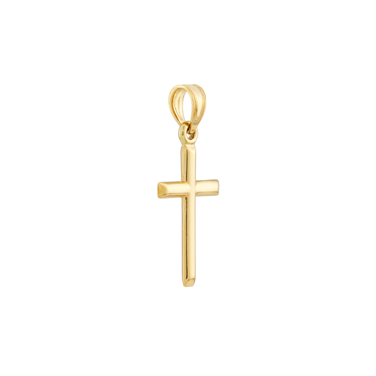 14K Real Gold Simple Small Cross Pendant For Men Women Boys Girls ...