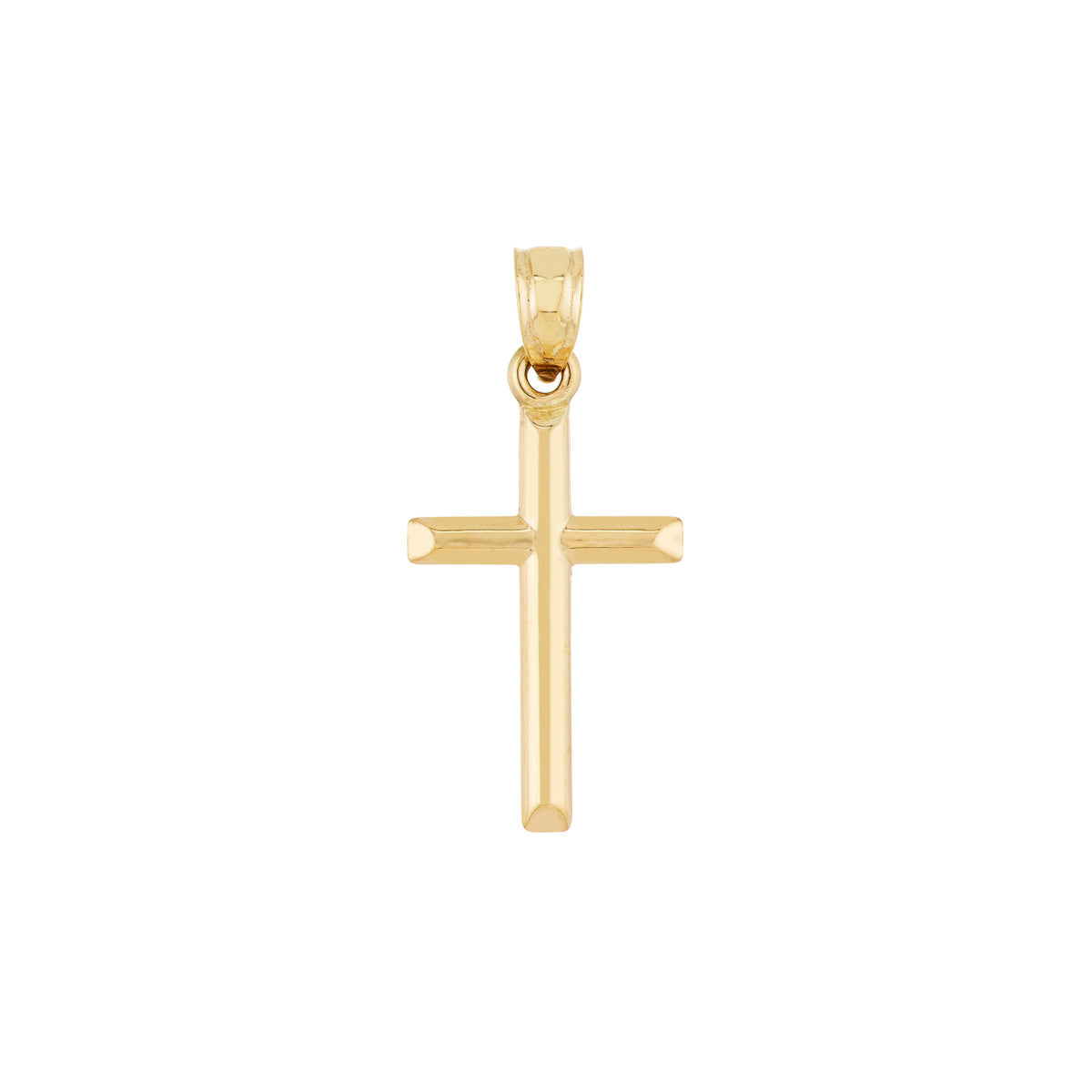 14K Real Gold Simple Small Cross Pendant For Men Women Boys Girls ...